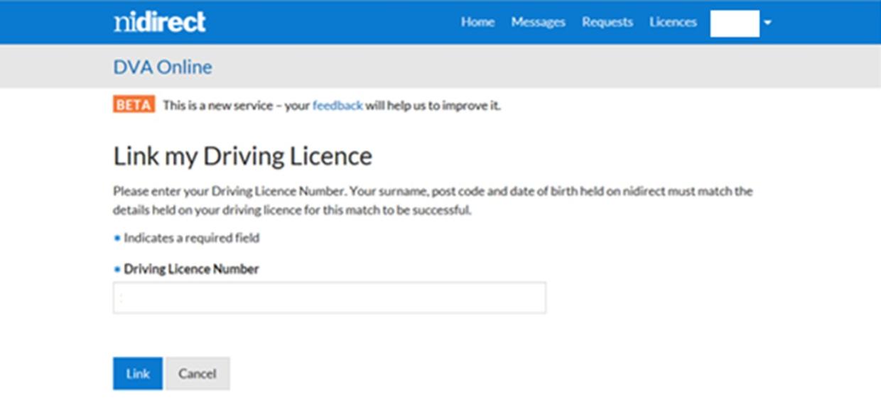 Linking your driving licence user guide | nidirect